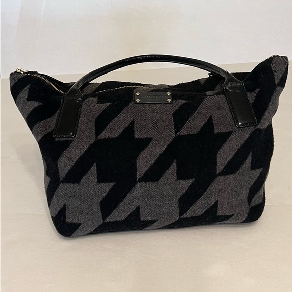 kate spade | Bags | Kate Spade Wool Black And Gray Herringbone Over The ...